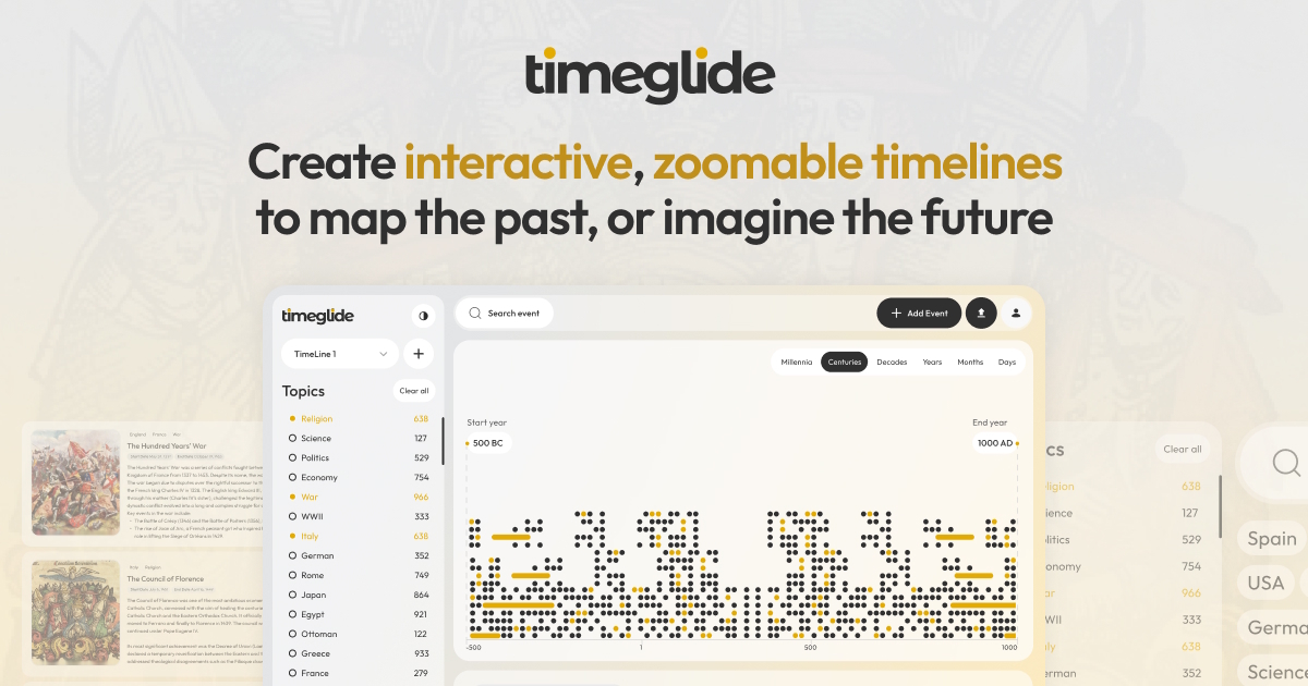 TimeGlide - Map out history. Plan the future.